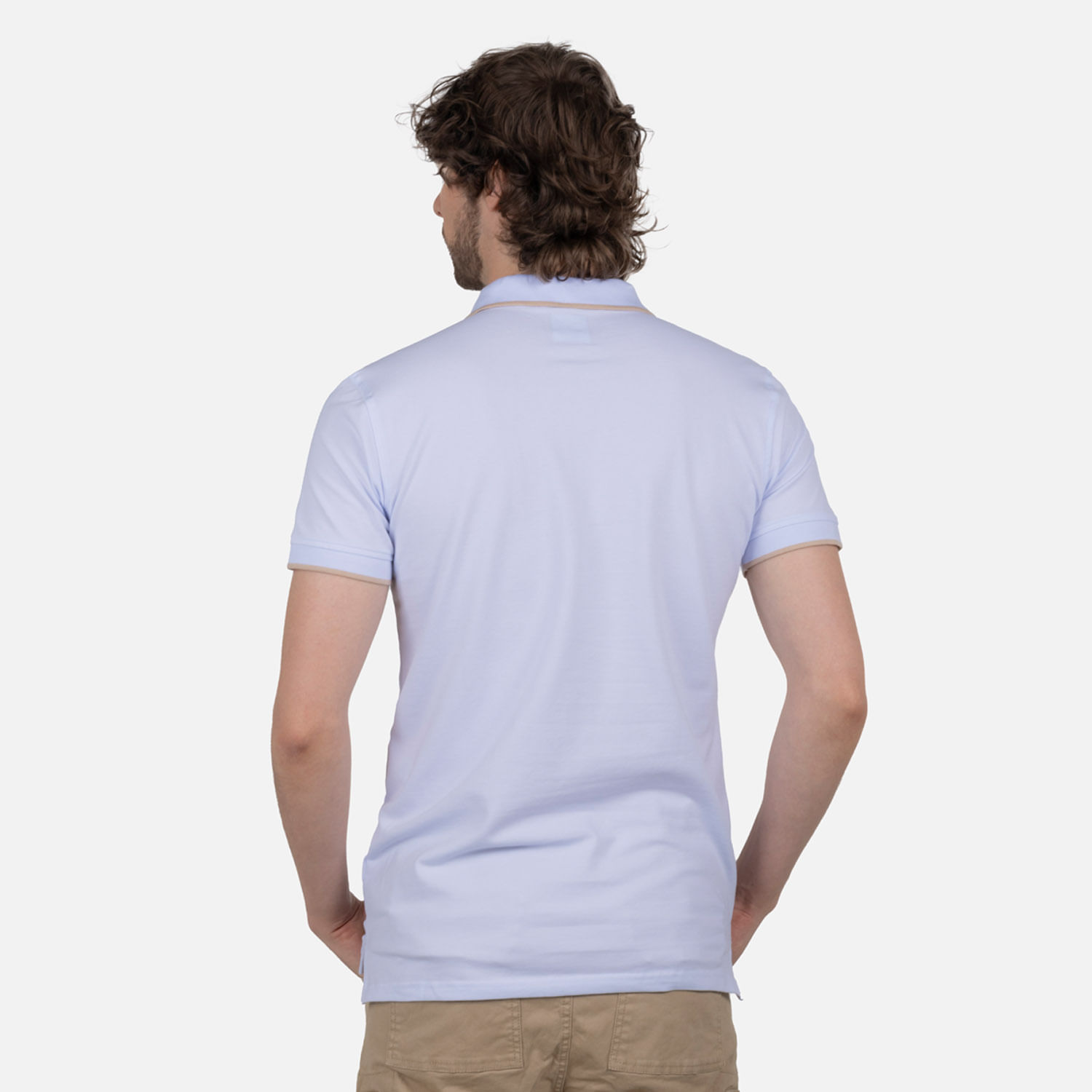 POLO TIPPING COLOR BLANCO BEIGE MEDIO PARA HOMBRE - QUEST