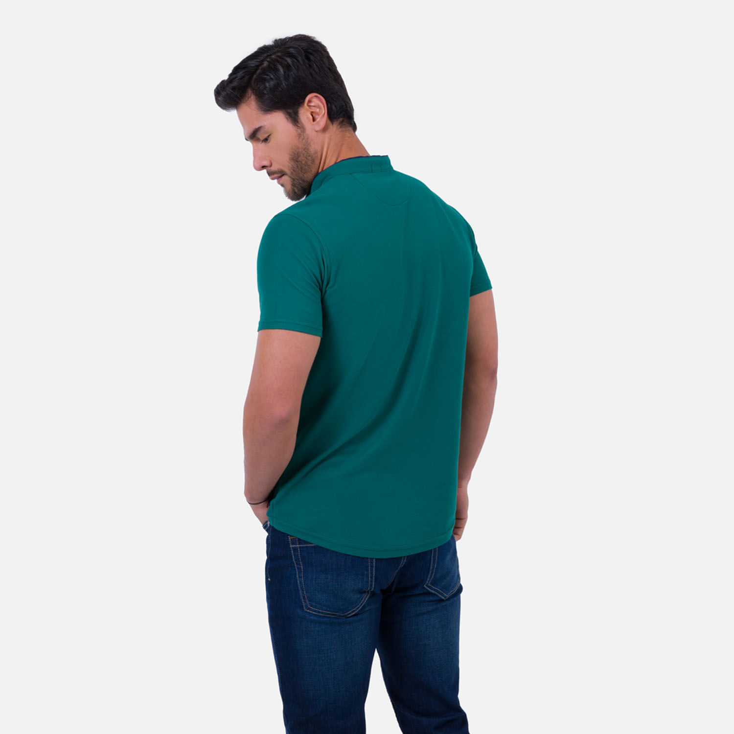 POLO MANGA CORTA COLOR VERDE PINO PARA HOMBRE - QUEST